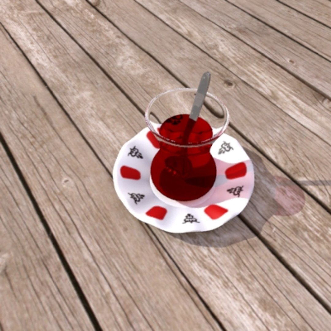 3d Turkish Tea Glass Model