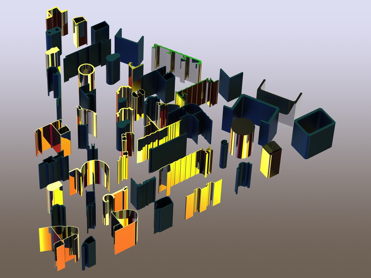 Extruded Aluminium Profile Enclosures Set For Auto Parts 3D Model ...