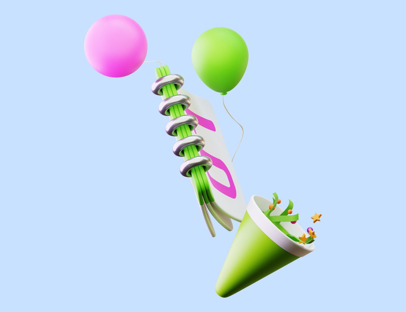 3D Happy New Year 3D Illustration - TurboSquid 2326085