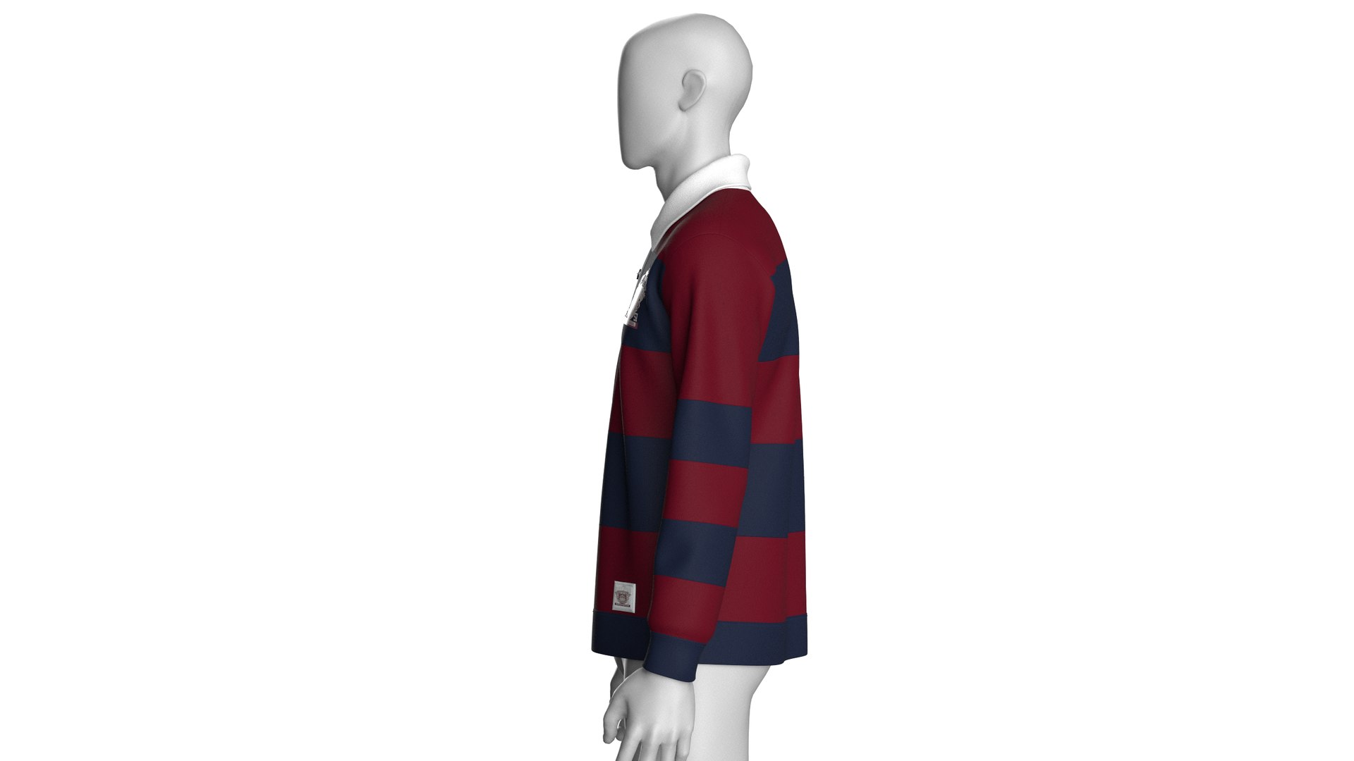 3D Men Printed Polo Sweatshirt With Patch - TurboSquid 2514466