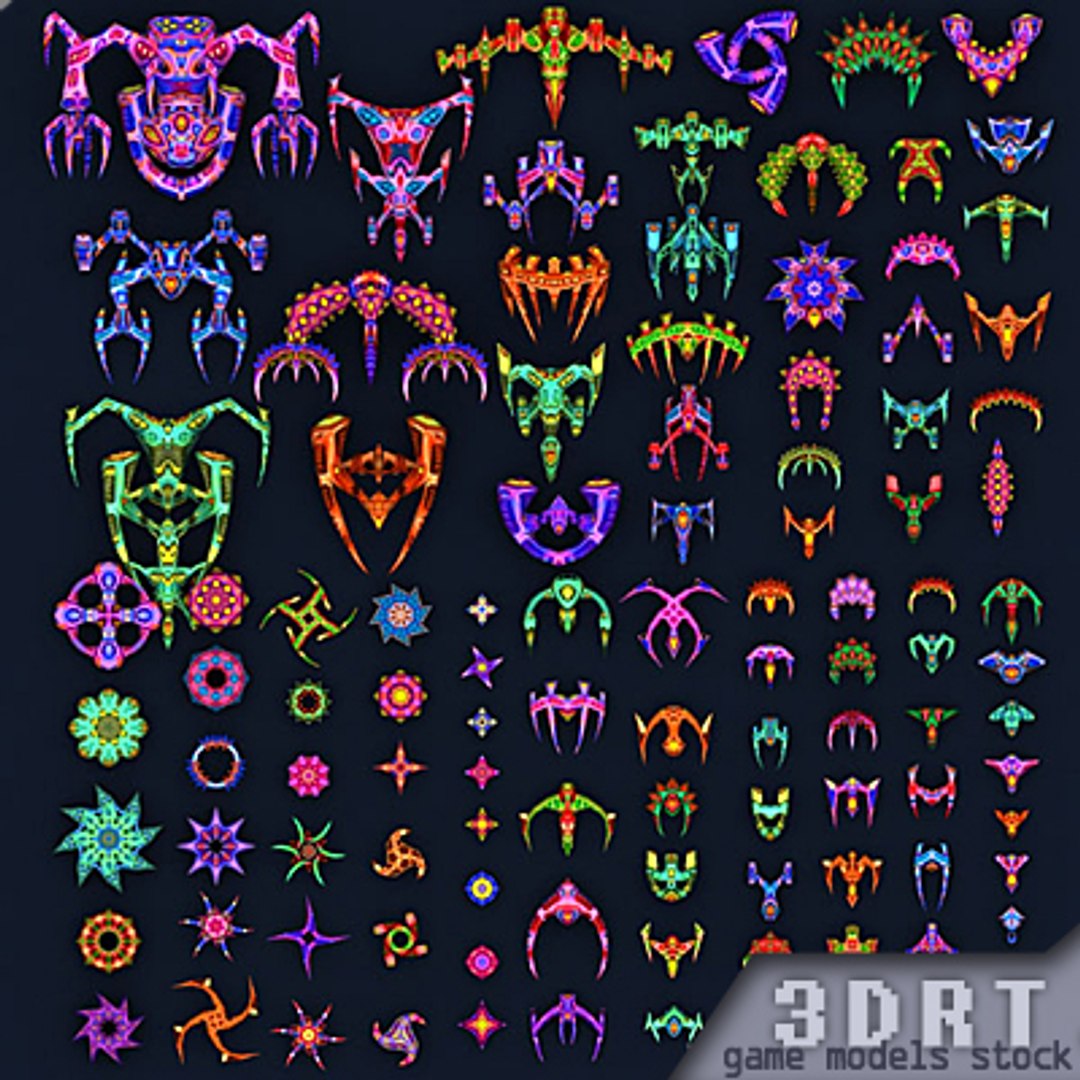 3d sci-fi aliens fleet - model