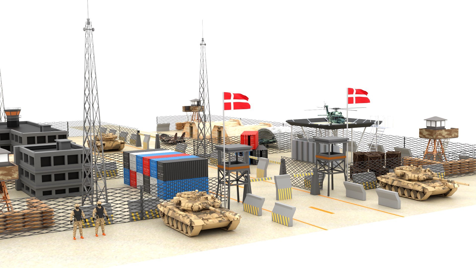 3D Denmark Military Base - TurboSquid 1884871