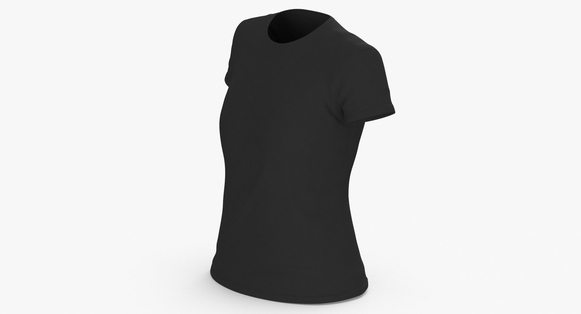 3D Female Crew Neck Worn Black - TurboSquid 1726524