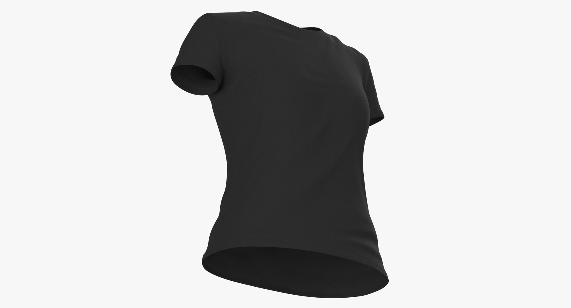 3D Female Crew Neck Worn Black - TurboSquid 1726524