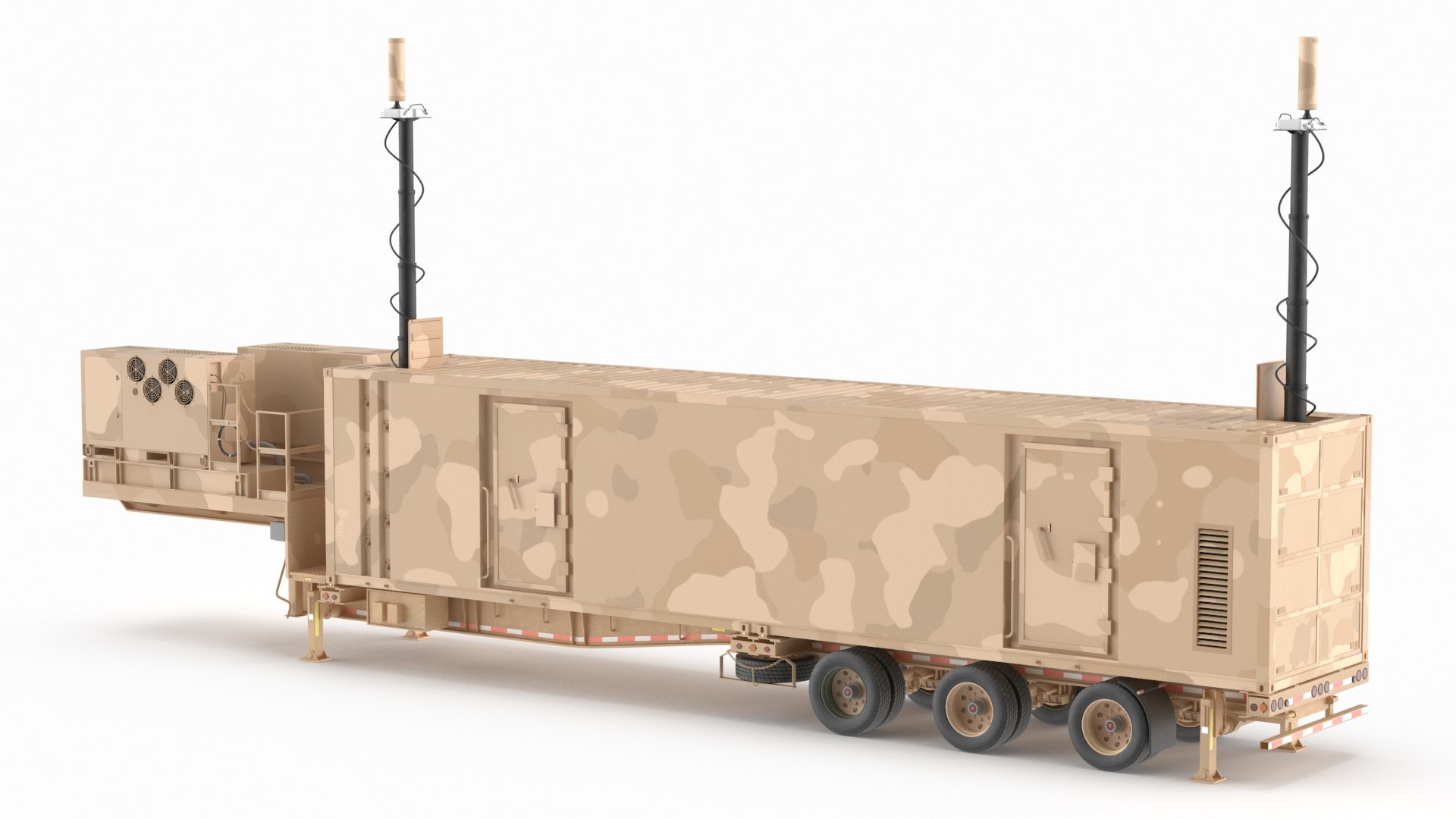 Military Battery Control Center Sand Camouflage Rigged Model ...
