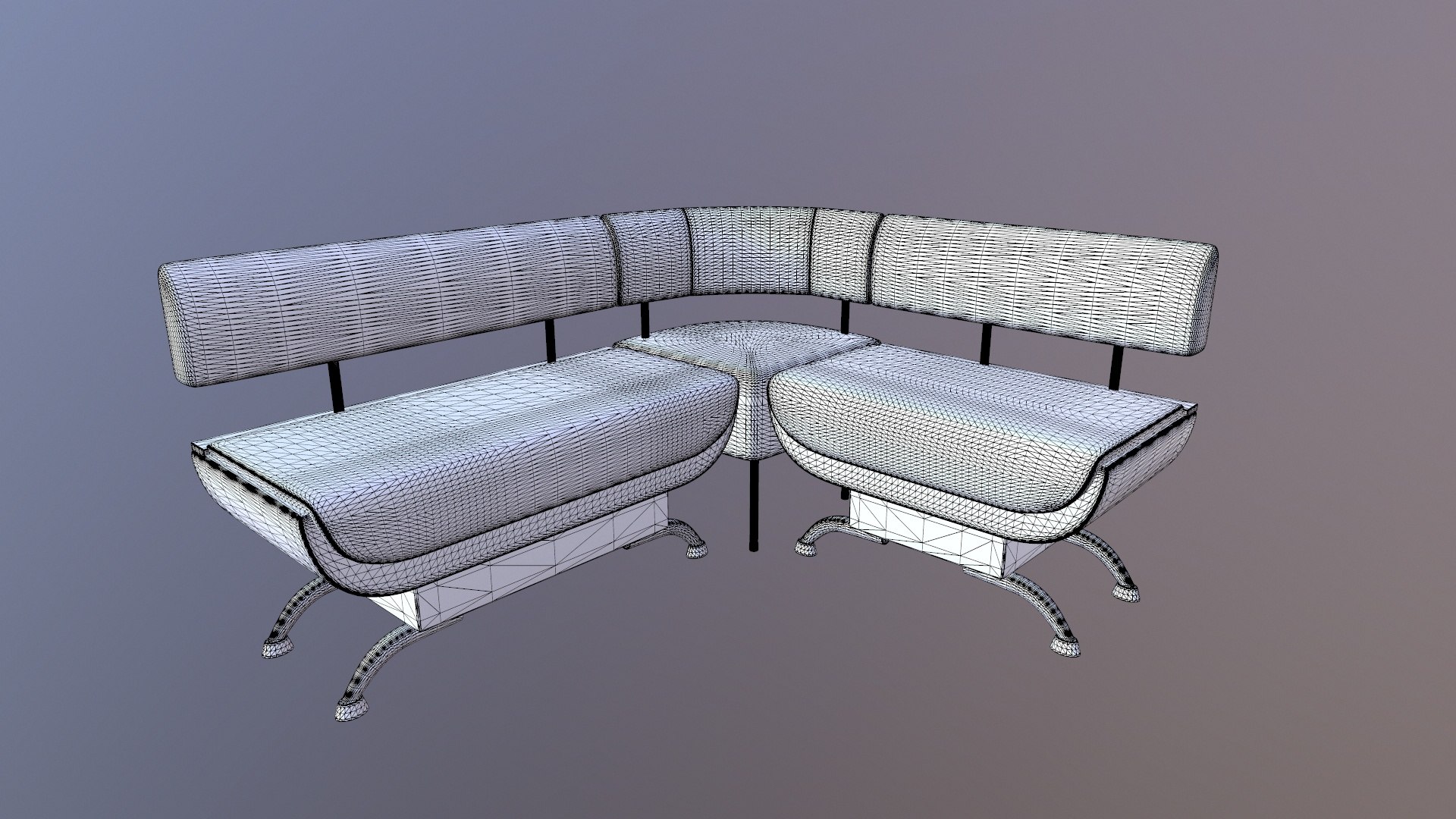 Rodnik Corner Bench Cappuccino 3D - TurboSquid 2185318