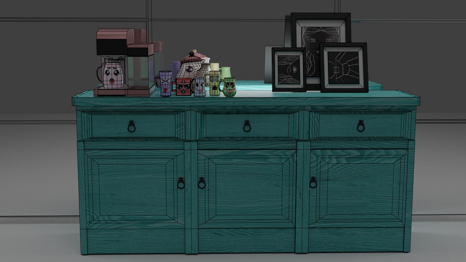 Free 3D vintage buffet - TurboSquid 1637473