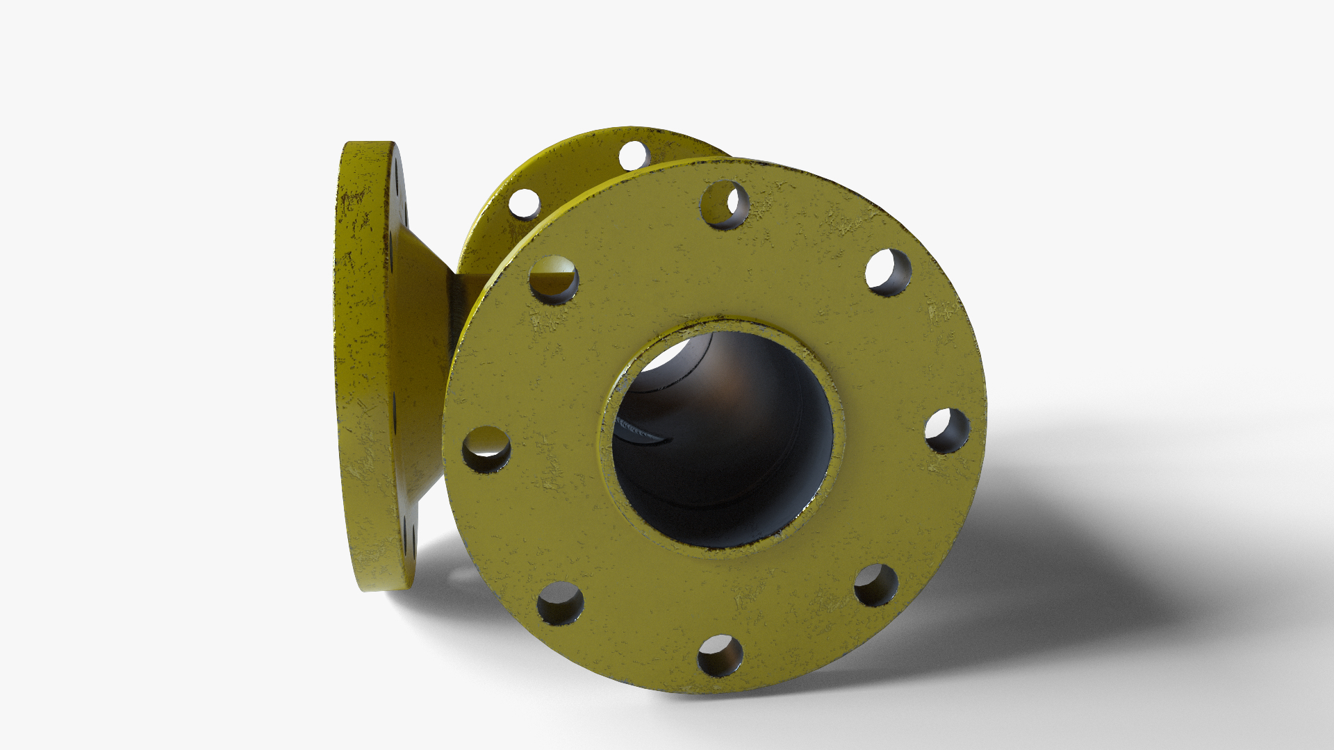 3D T Pipe DN100 Yellow Model - TurboSquid 2039821