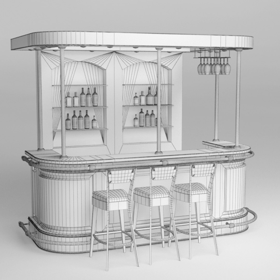 3d Model Bar Counter