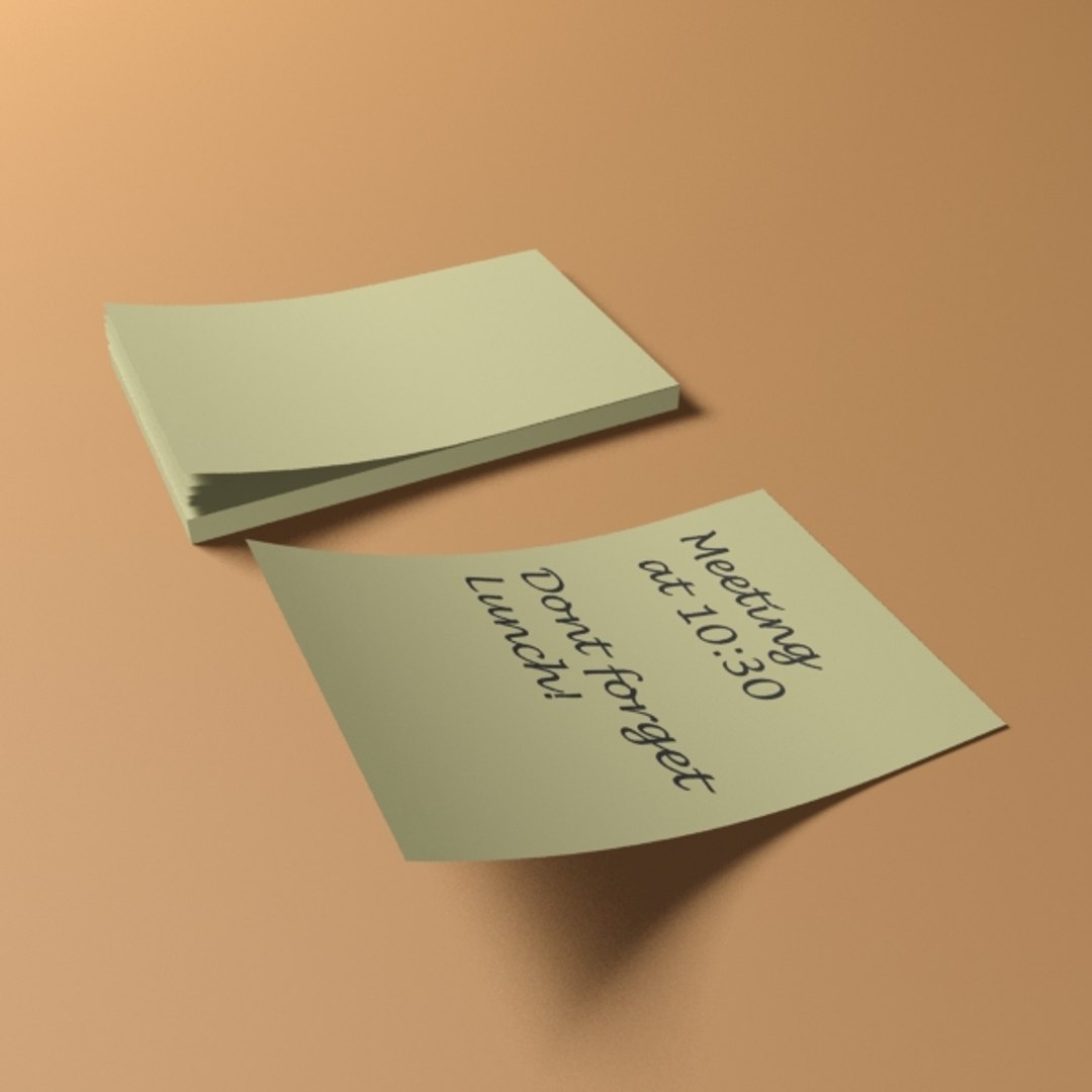 Post-it 3D Model - TurboSquid 1191024