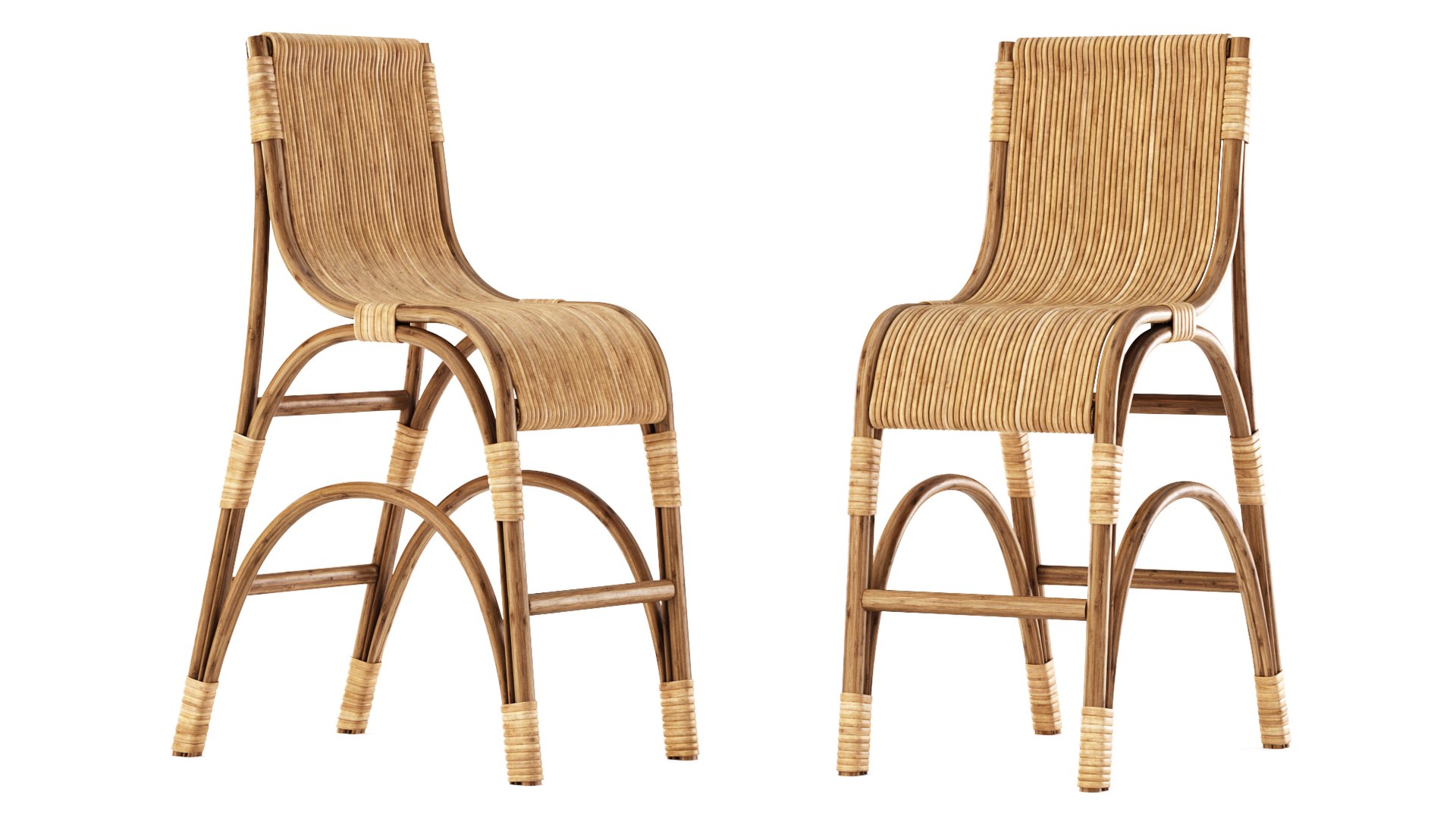 3D Elli Rattan Bar Stool With Backrest By Bpoint Design - TurboSquid ...