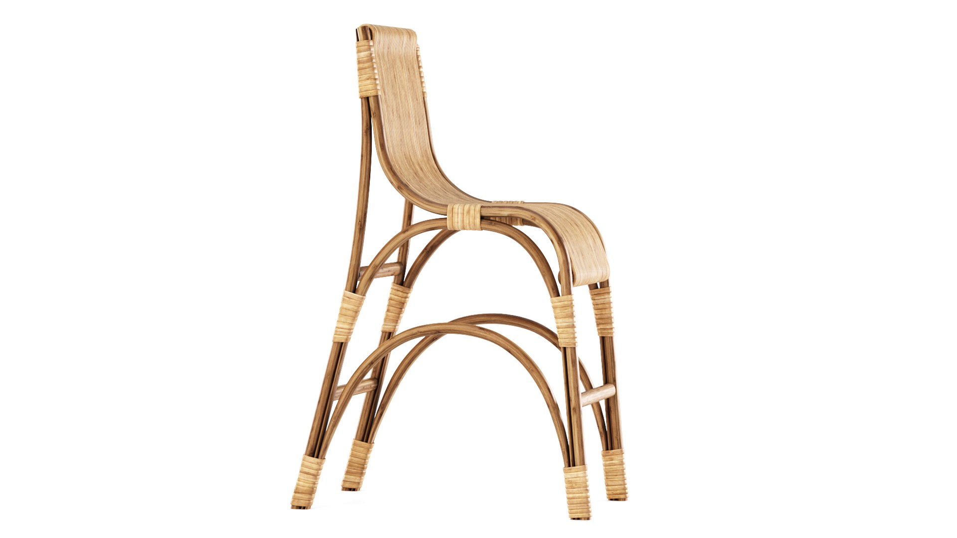 3D Elli Rattan Bar Stool With Backrest By Bpoint Design - TurboSquid ...