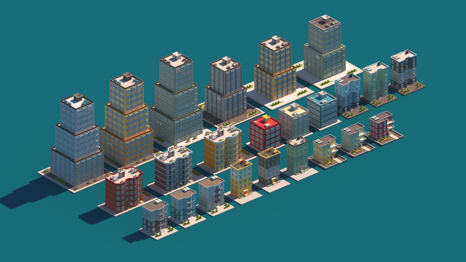 3D cartoon city pack model - TurboSquid 1568645