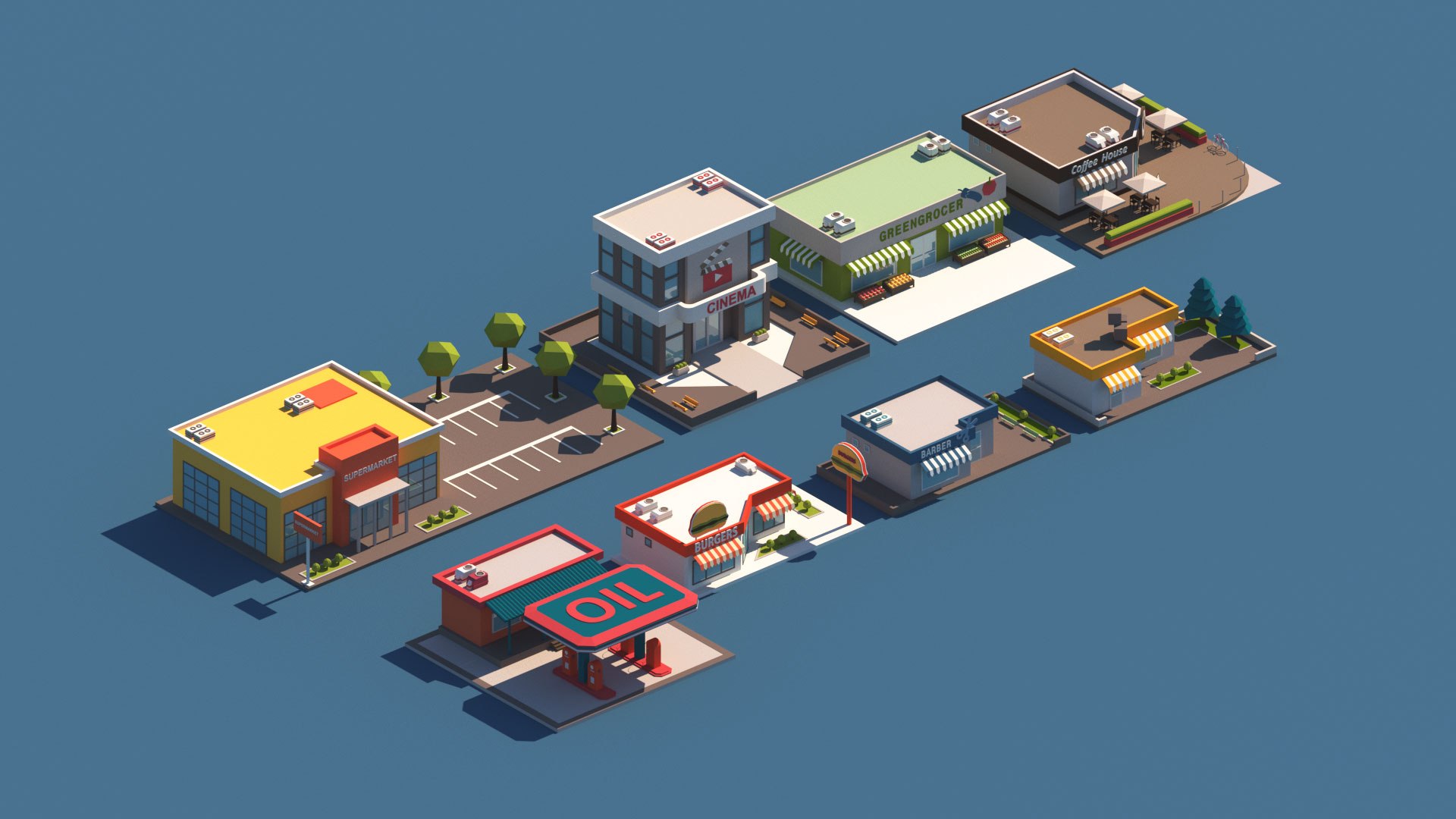 3D cartoon city pack model - TurboSquid 1568645