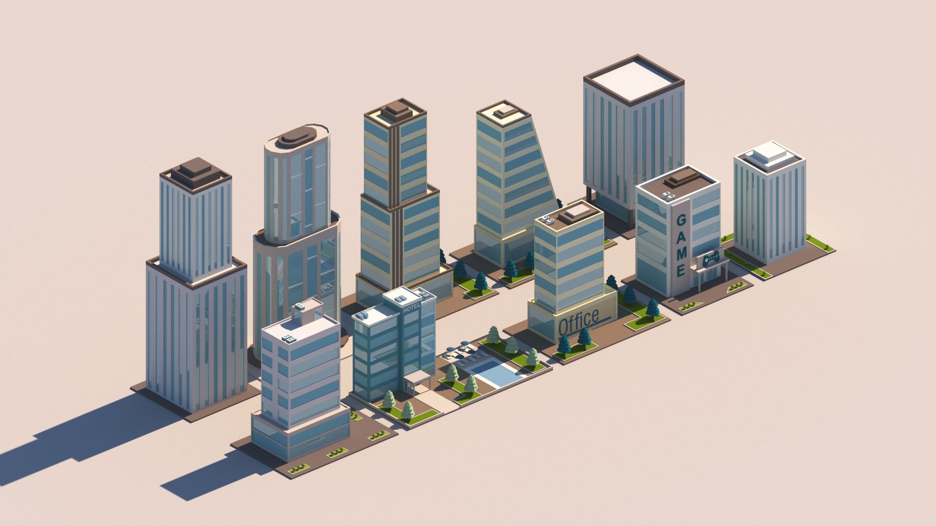 3D cartoon city pack model - TurboSquid 1568645