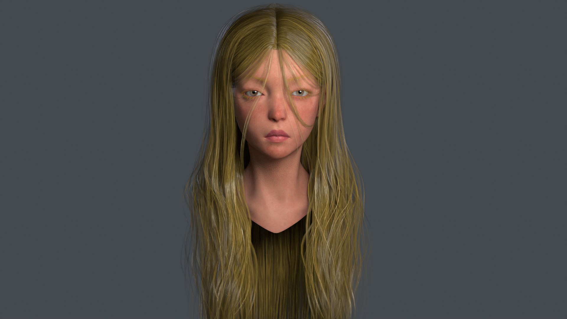 Realistic Long Female Hair Game-Ready 3D Asset 3D Model - TurboSquid ...