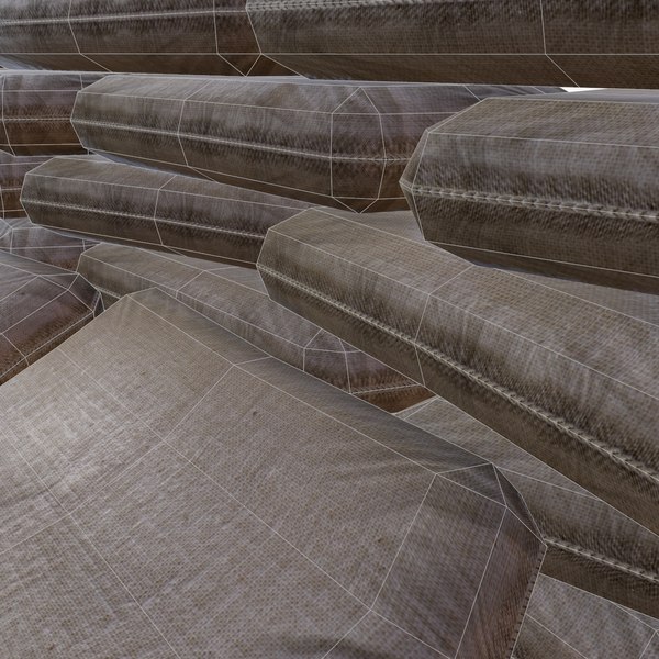 3d sandbags barricade model