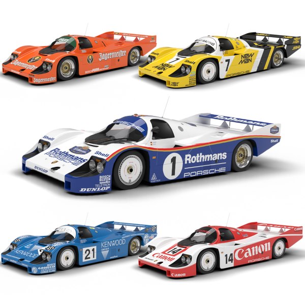 modèle 3D de Pack Porsche 956 voitures HQ intérieur - TurboSquid 2377090