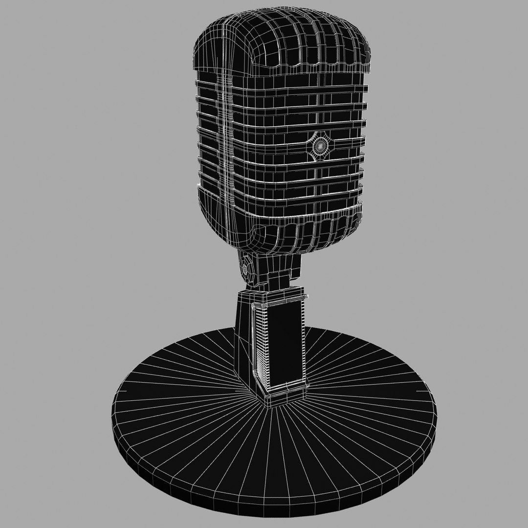 3d Vintage Microphone