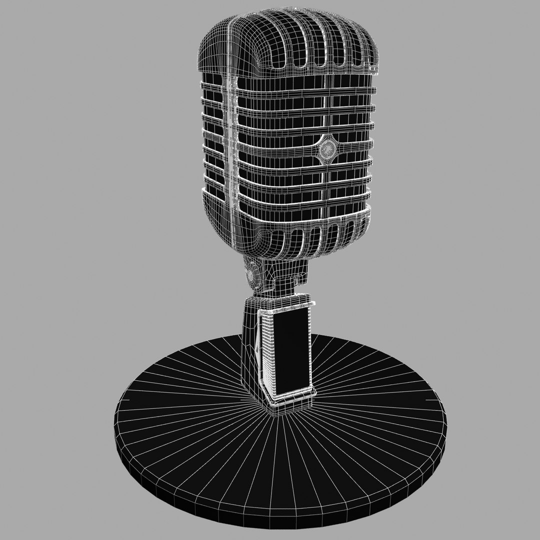 3d Vintage Microphone