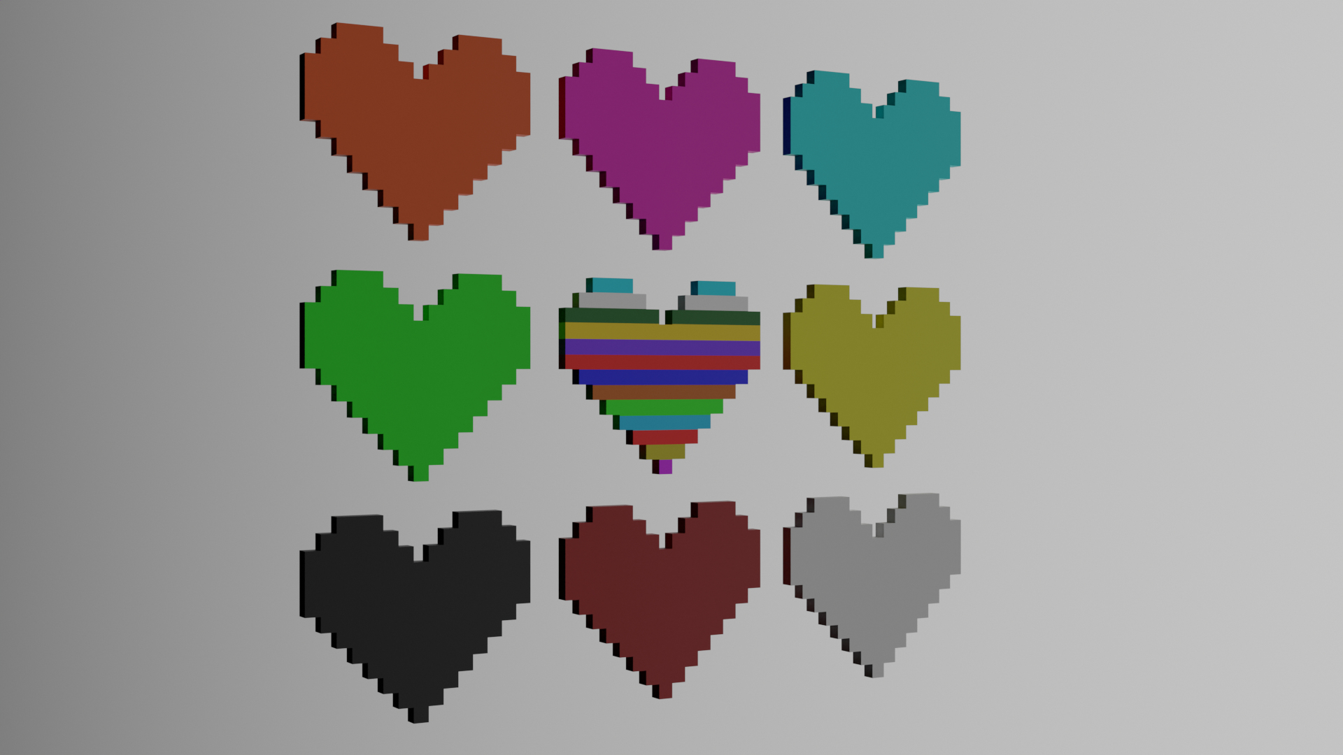 3D Pixel Heart - TurboSquid 2153344
