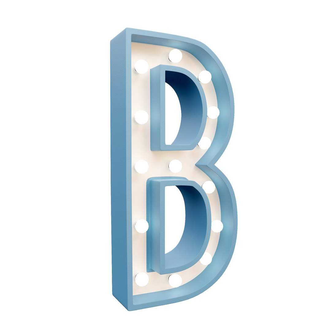 3D Marquee letter B led glow sign 3dmodel - TurboSquid 1973818