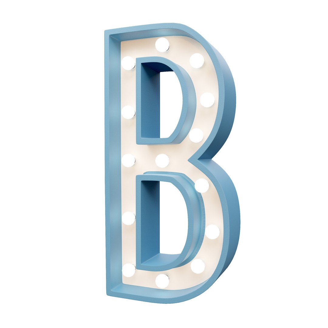 3D Marquee letter B led glow sign 3dmodel - TurboSquid 1973818
