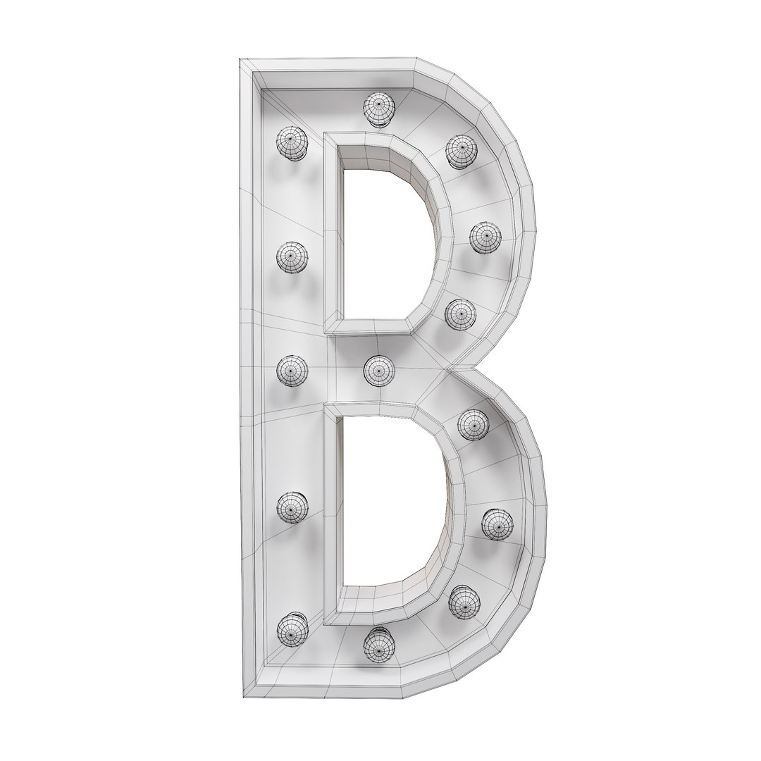 3D Marquee letter B led glow sign 3dmodel - TurboSquid 1973818