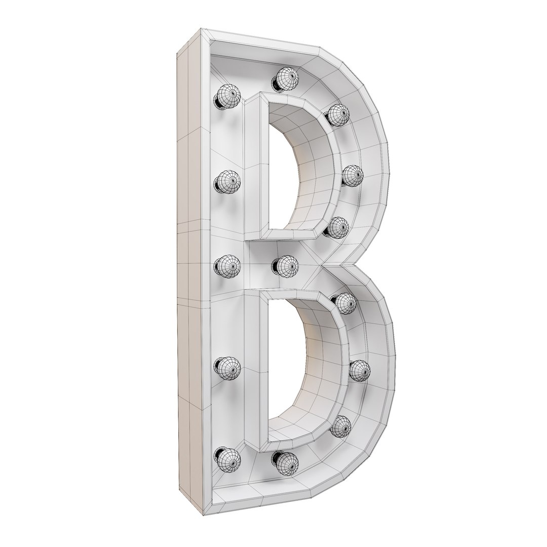 3D Marquee letter B led glow sign 3dmodel - TurboSquid 1973818