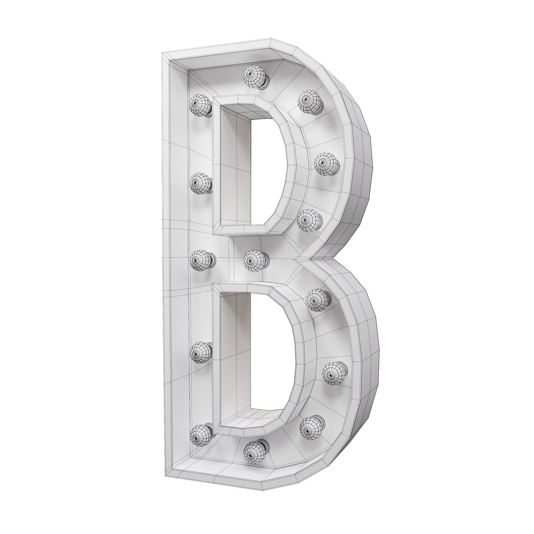3D Marquee letter B led glow sign 3dmodel - TurboSquid 1973818