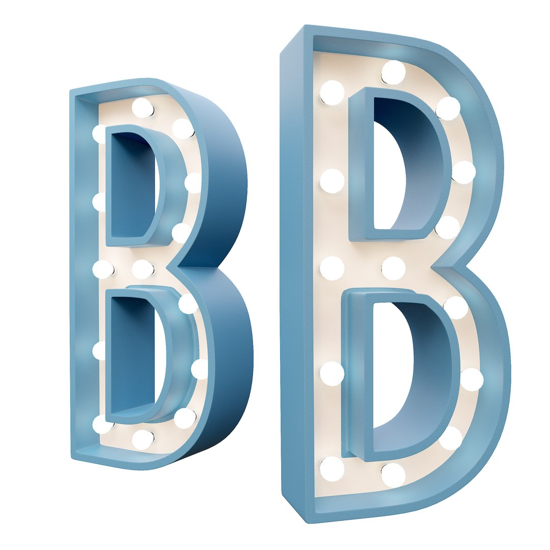 3D Marquee letter B led glow sign 3dmodel - TurboSquid 1973818