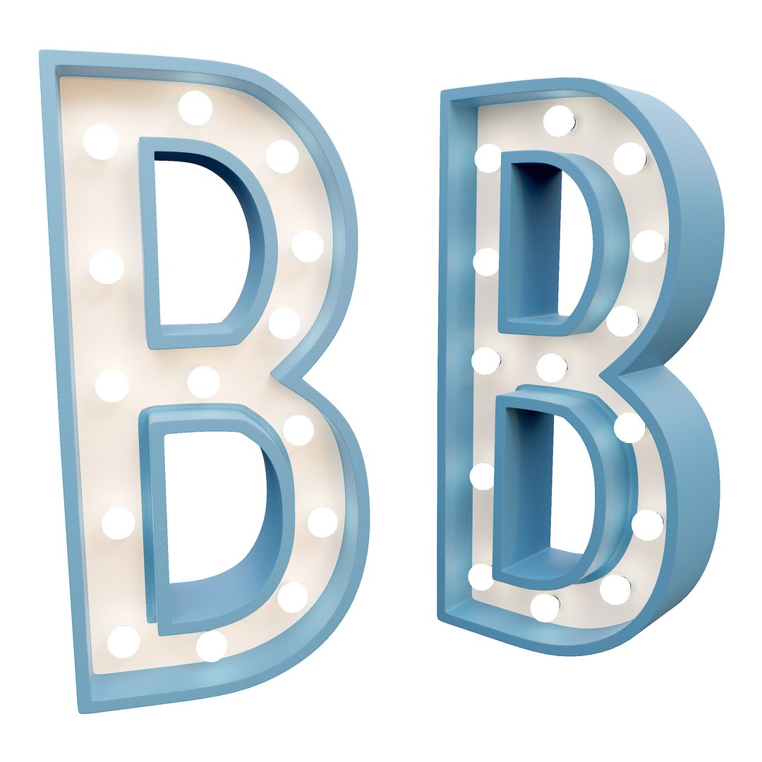 3D Marquee letter B led glow sign 3dmodel - TurboSquid 1973818