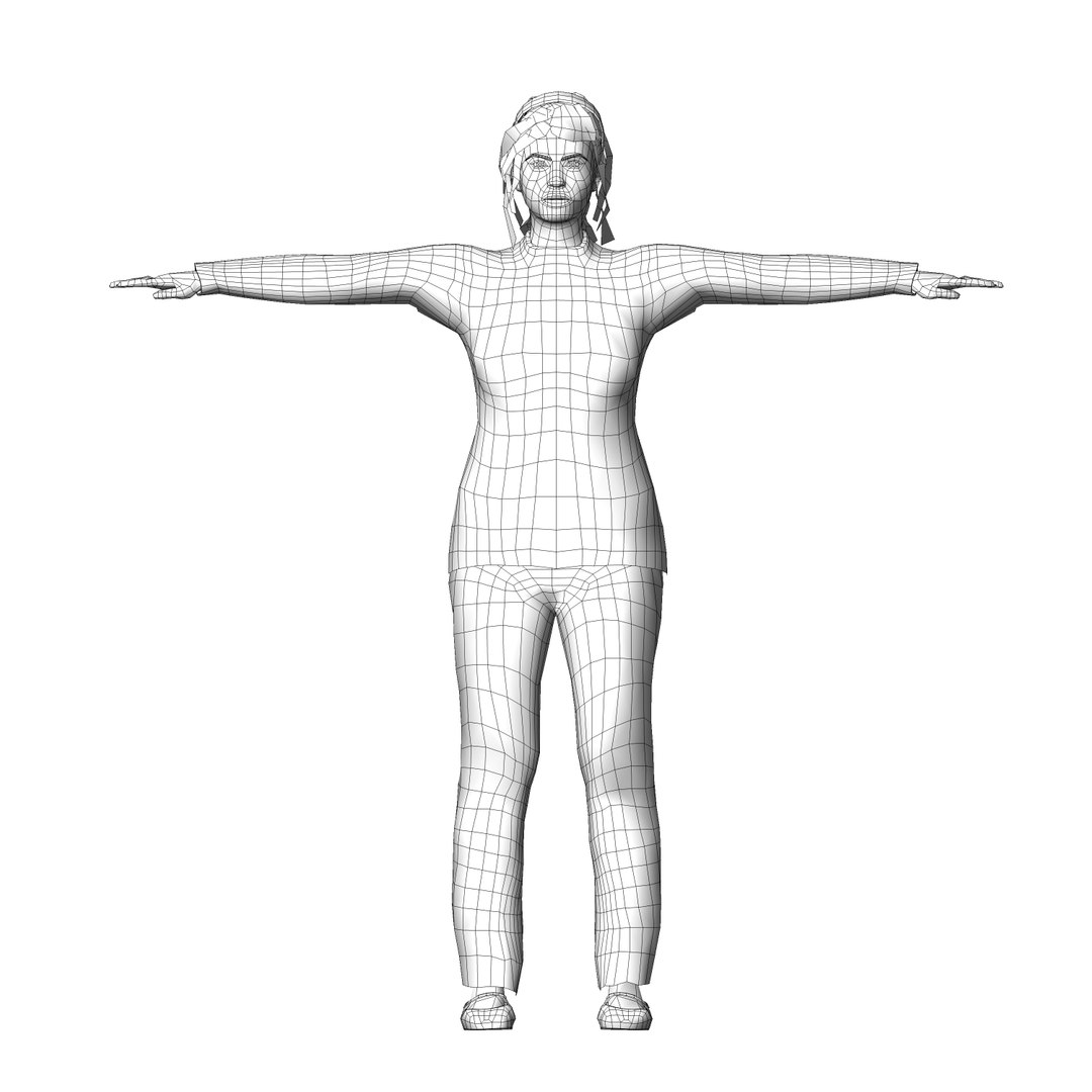 3D model low-poly woman - TurboSquid 1628985