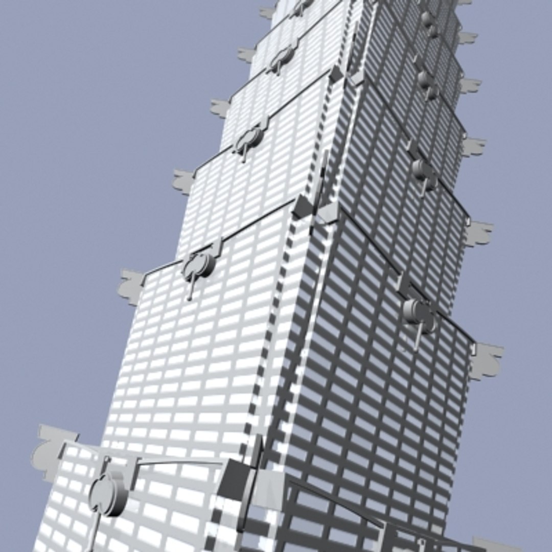 taipei 101 tower building 3d model