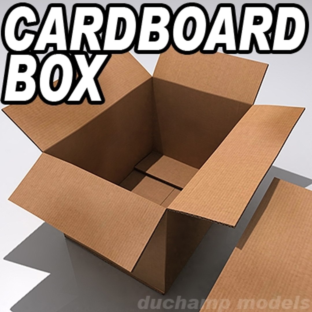 3d cardboard box model