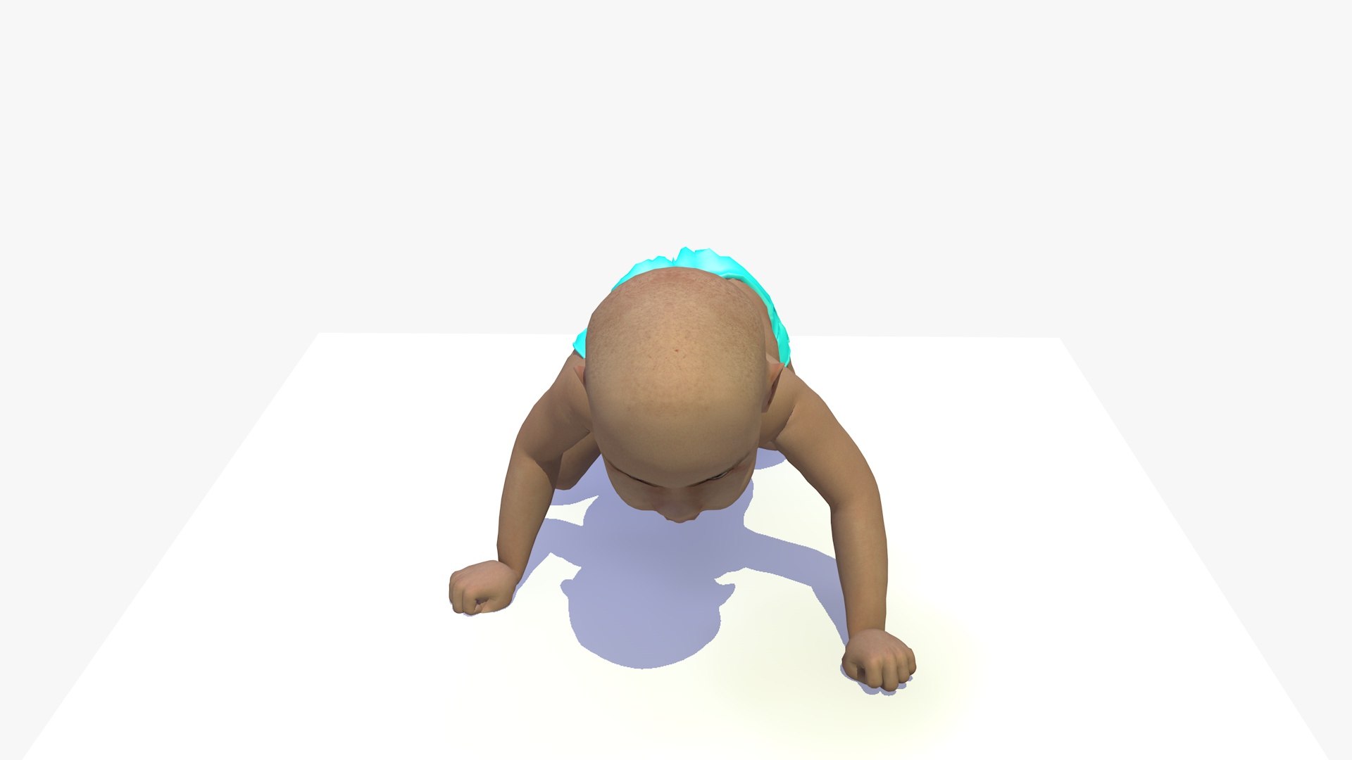 3D STATIC 3D MODEL OF A CRAWLING EURO 1 YR BABY TYPE 1 Model ...