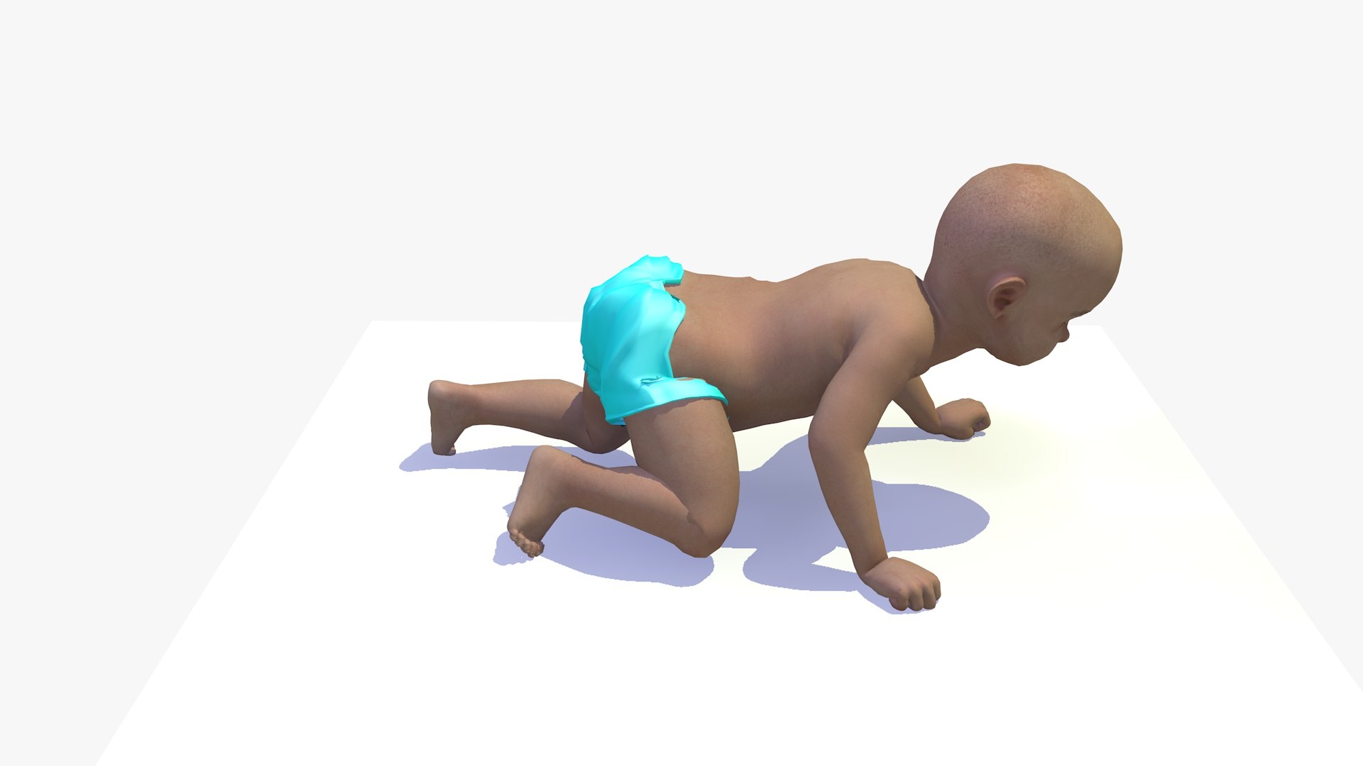 3D STATIC 3D MODEL OF A CRAWLING EURO 1 YR BABY TYPE 1 Model ...