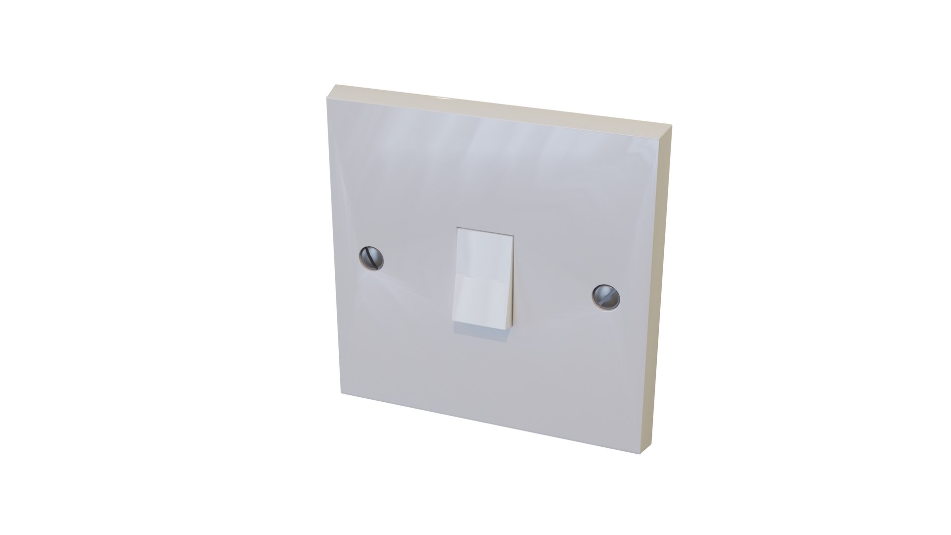 3D model Single Light Switch White UK - TurboSquid 2145800