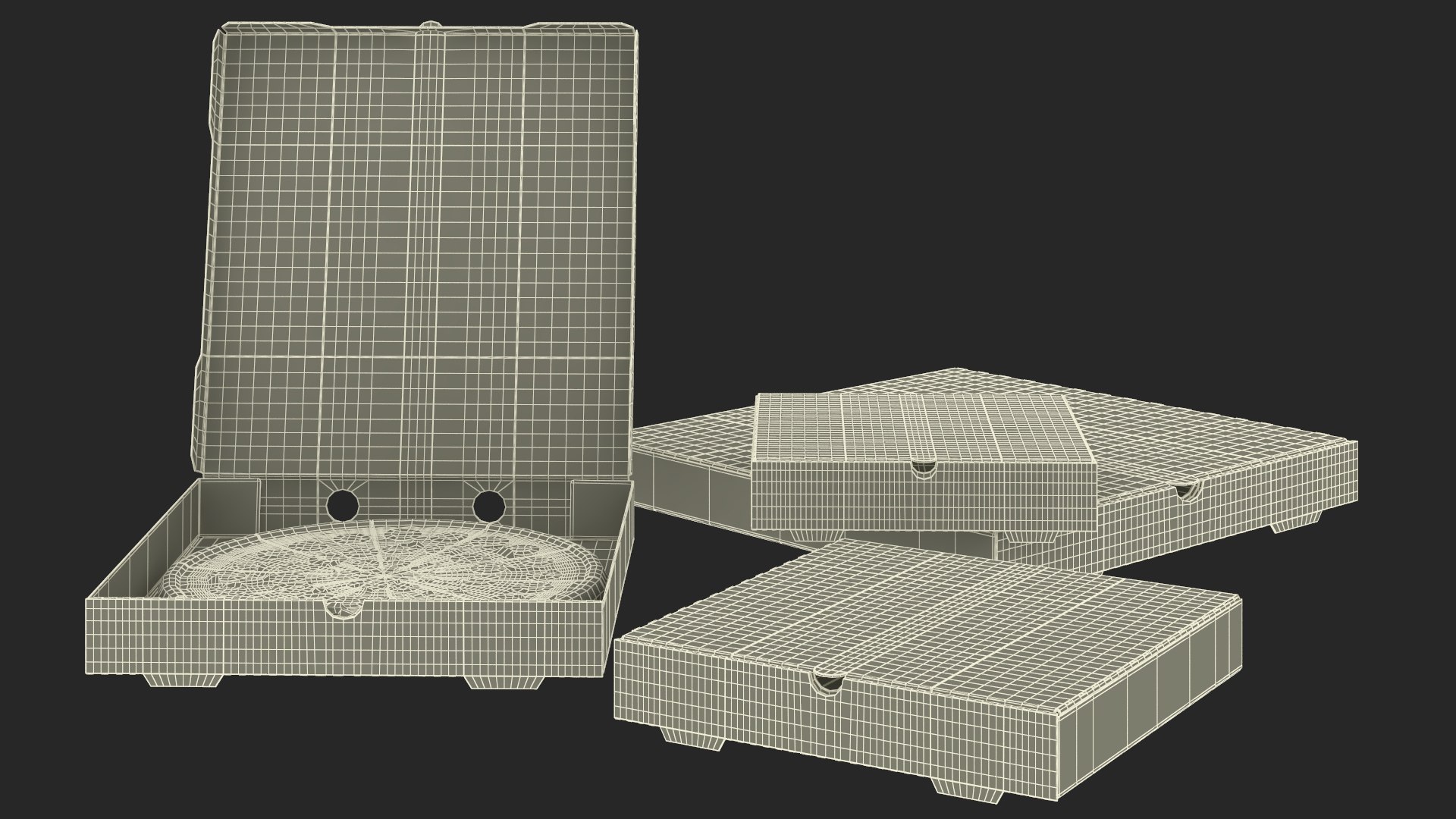 3D Cardboard Pizza Boxes With Pepperoni Pizza - TurboSquid 2296109