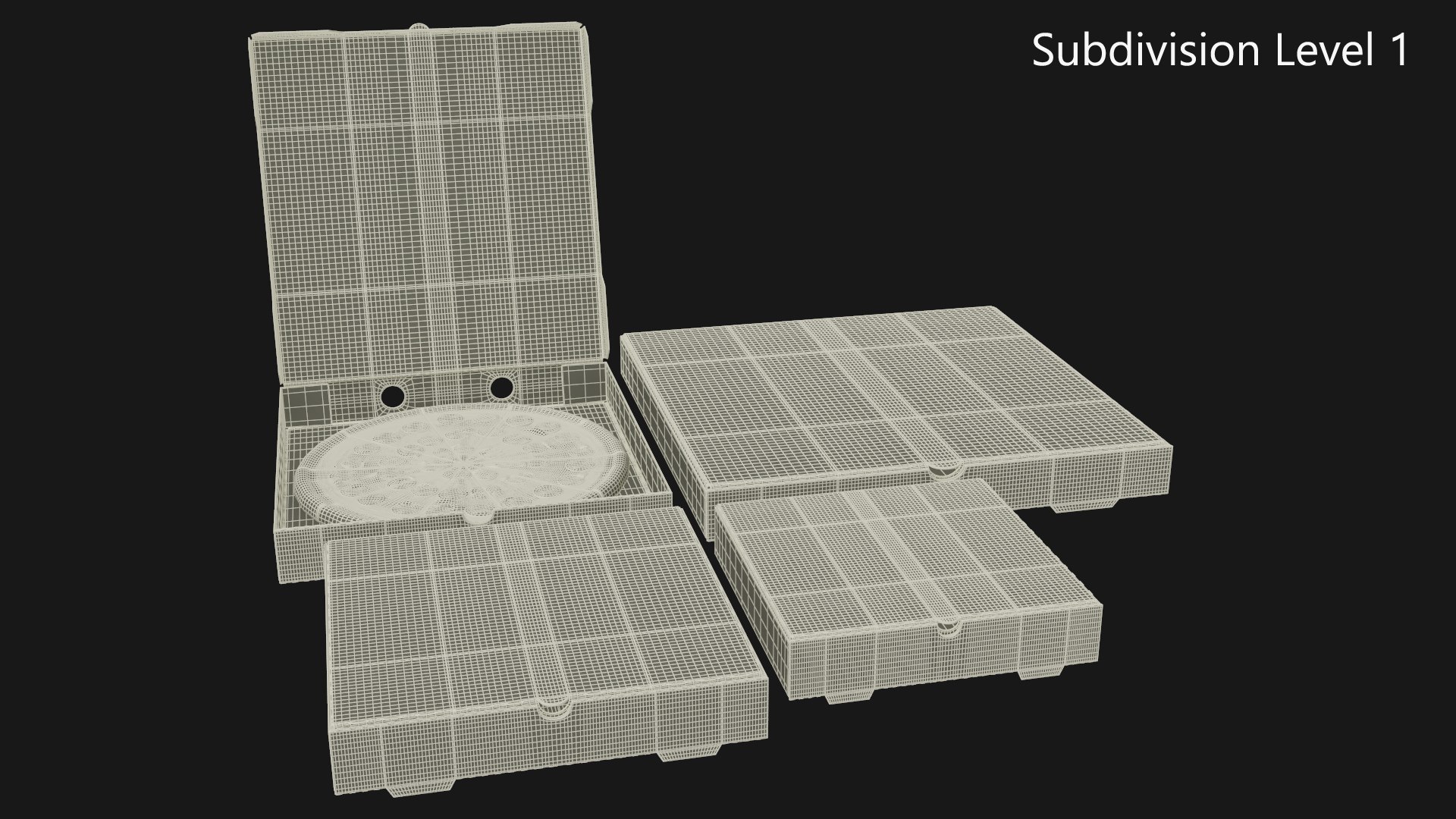 3D Cardboard Pizza Boxes With Pepperoni Pizza - TurboSquid 2296109