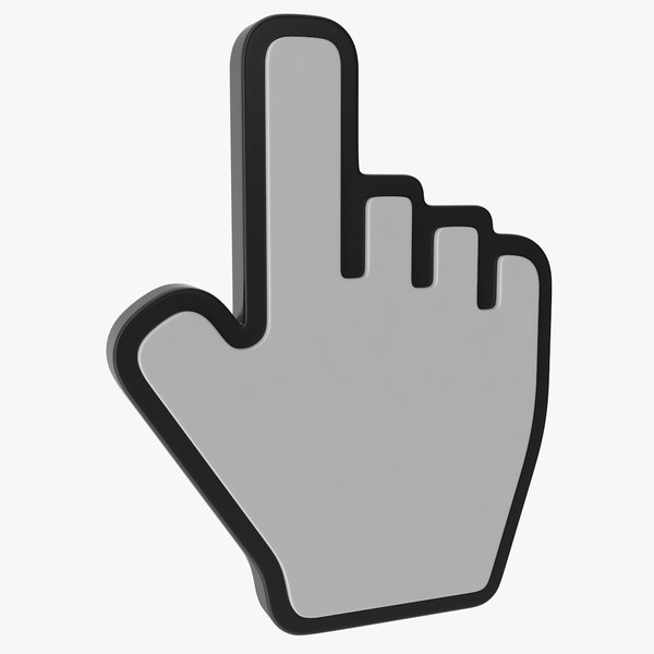 3d arrow hand cursor model