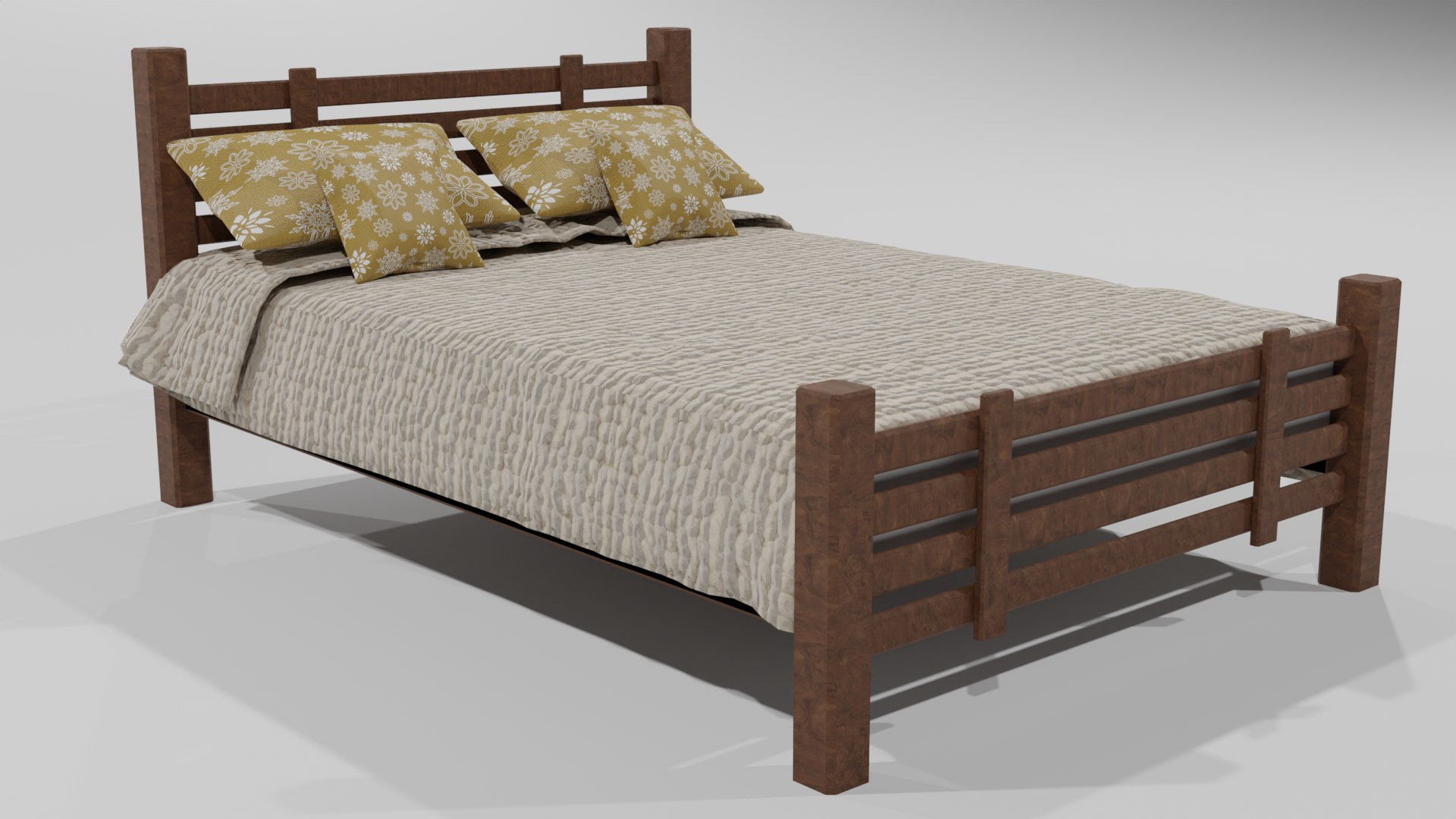 Free 3D Cama Rustica Model - TurboSquid 2122726