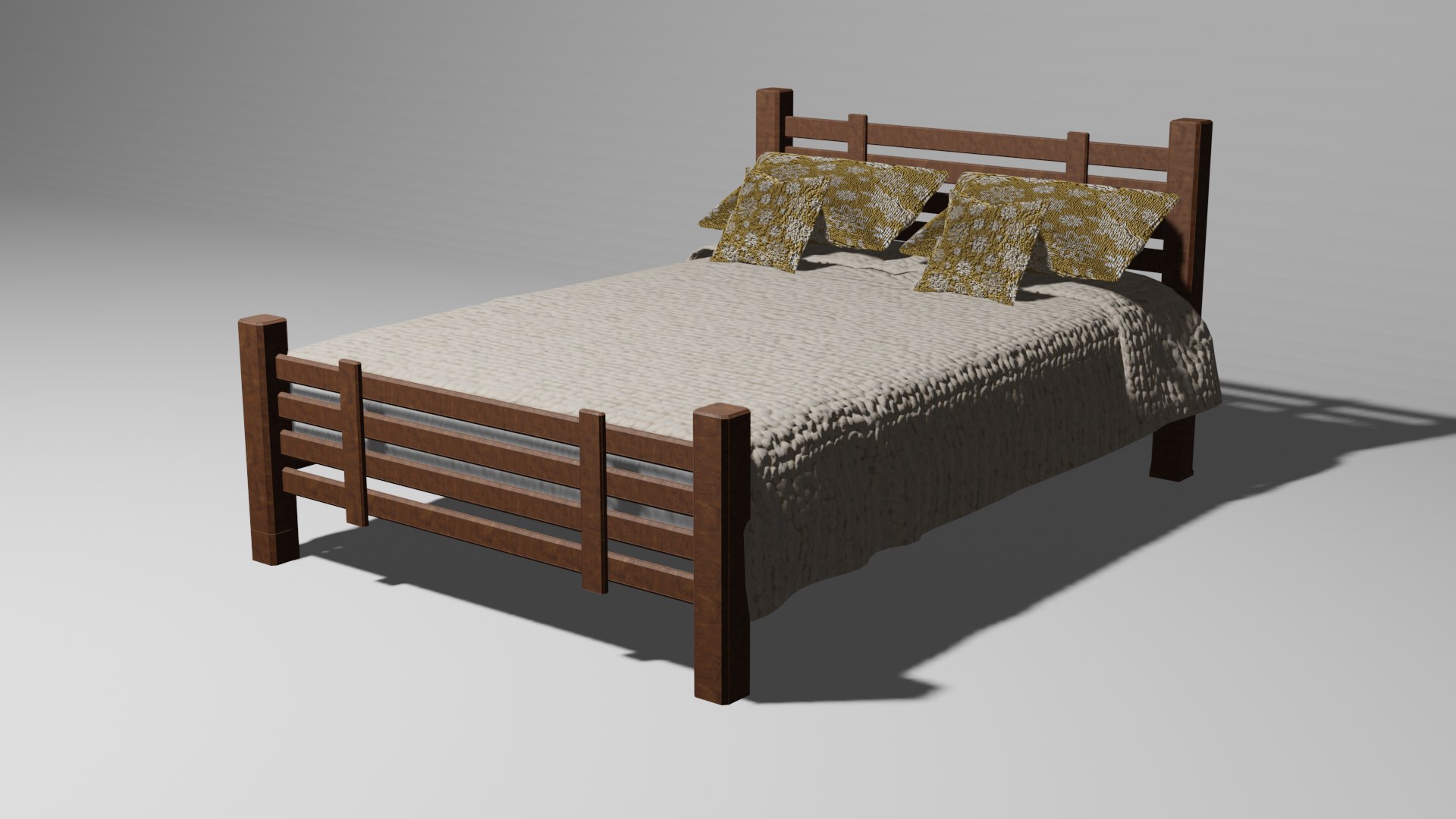 Free 3D Cama Rustica Model - TurboSquid 2122726