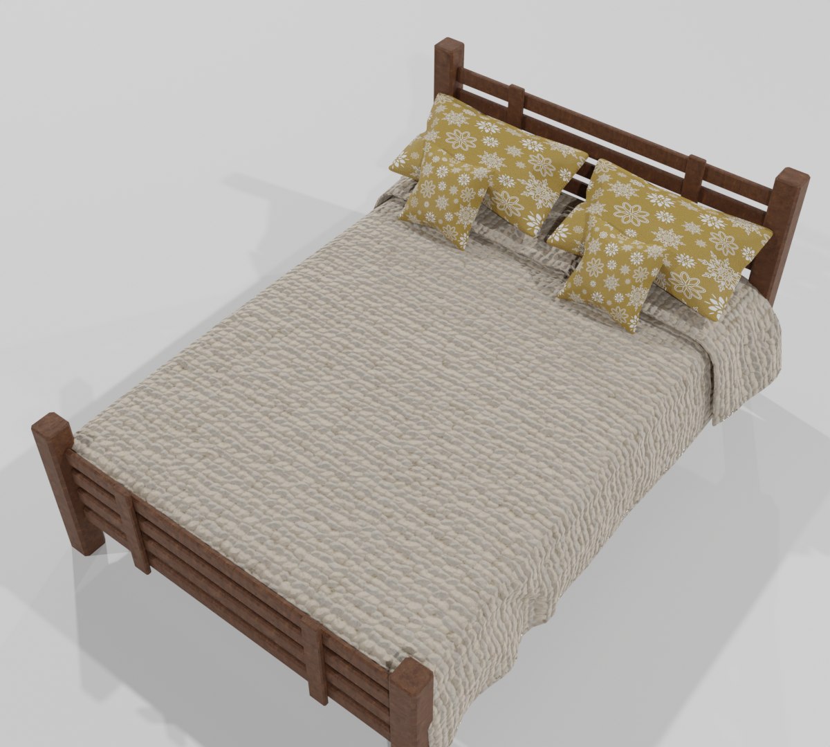 Free 3D Cama Rustica Model - TurboSquid 2122726
