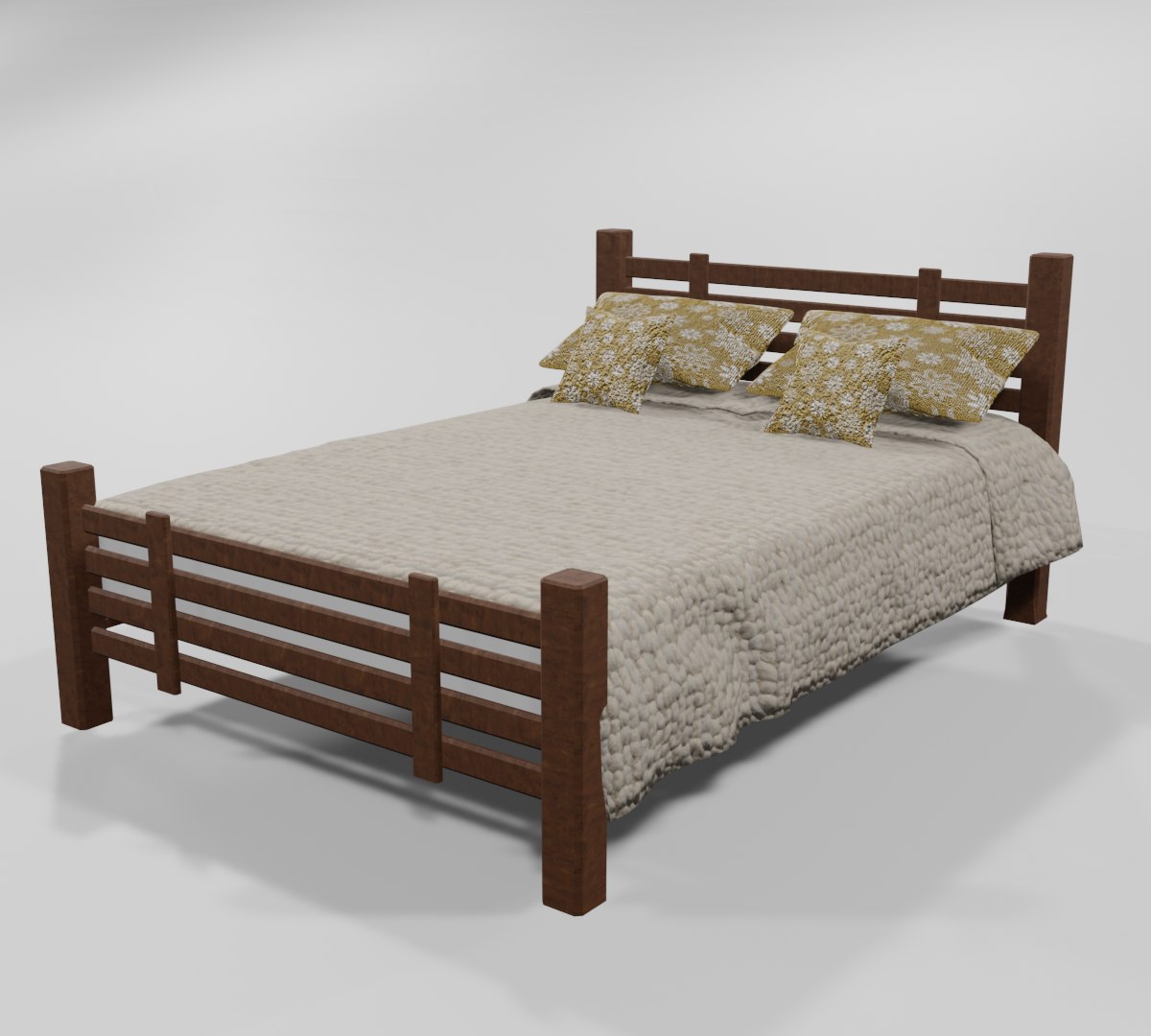 Free 3D Cama Rustica Model - TurboSquid 2122726