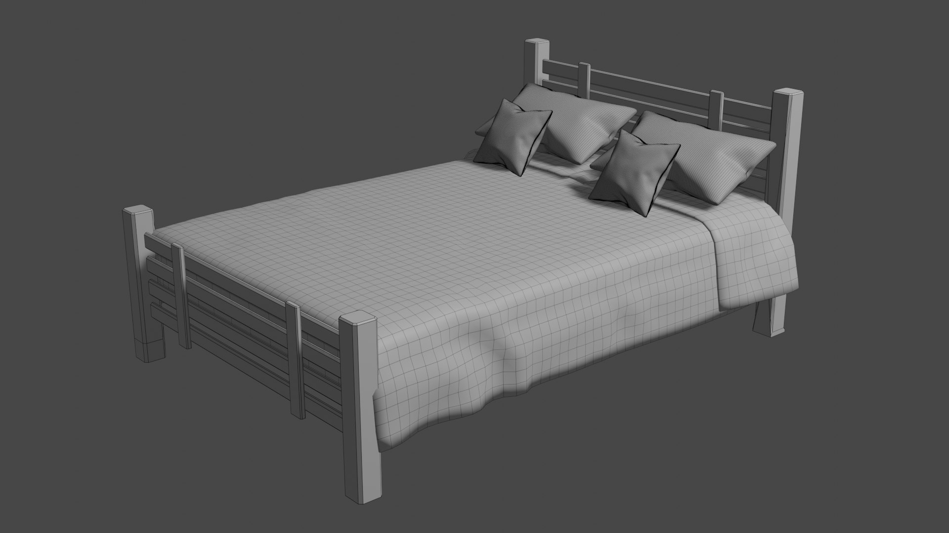 Free 3D Cama Rustica Model - TurboSquid 2122726