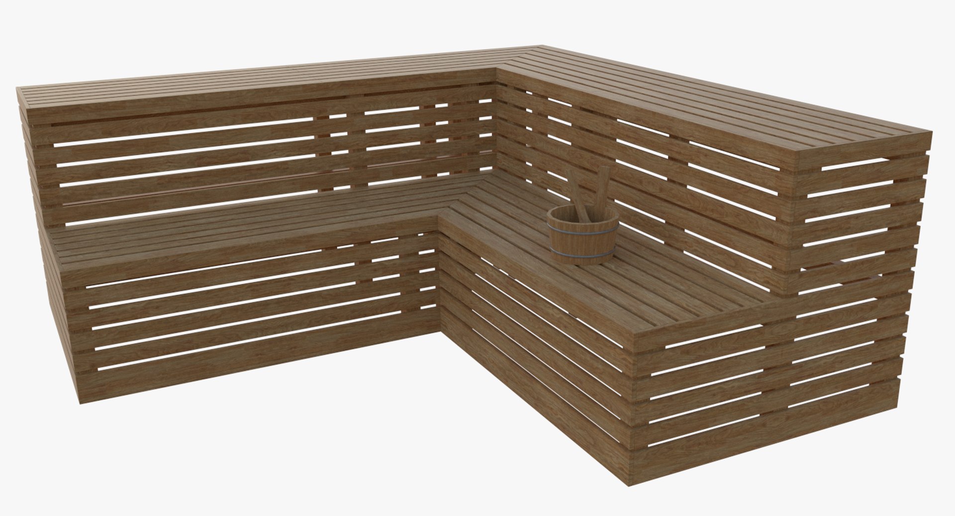 3d Model Sauna Bench