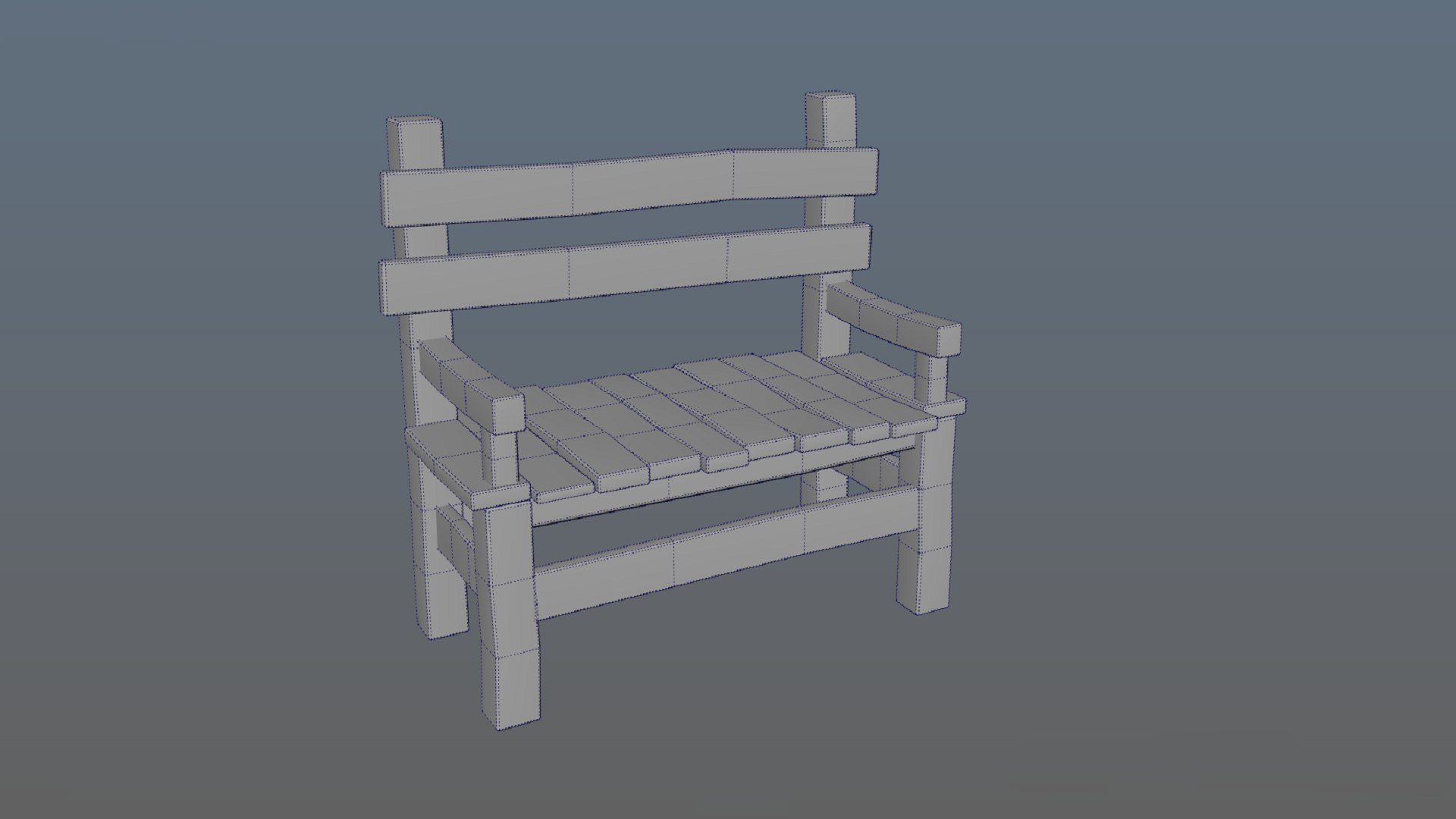 3D model Stylized bench bench 3 types PBR low-poly game ready Low-poly ...