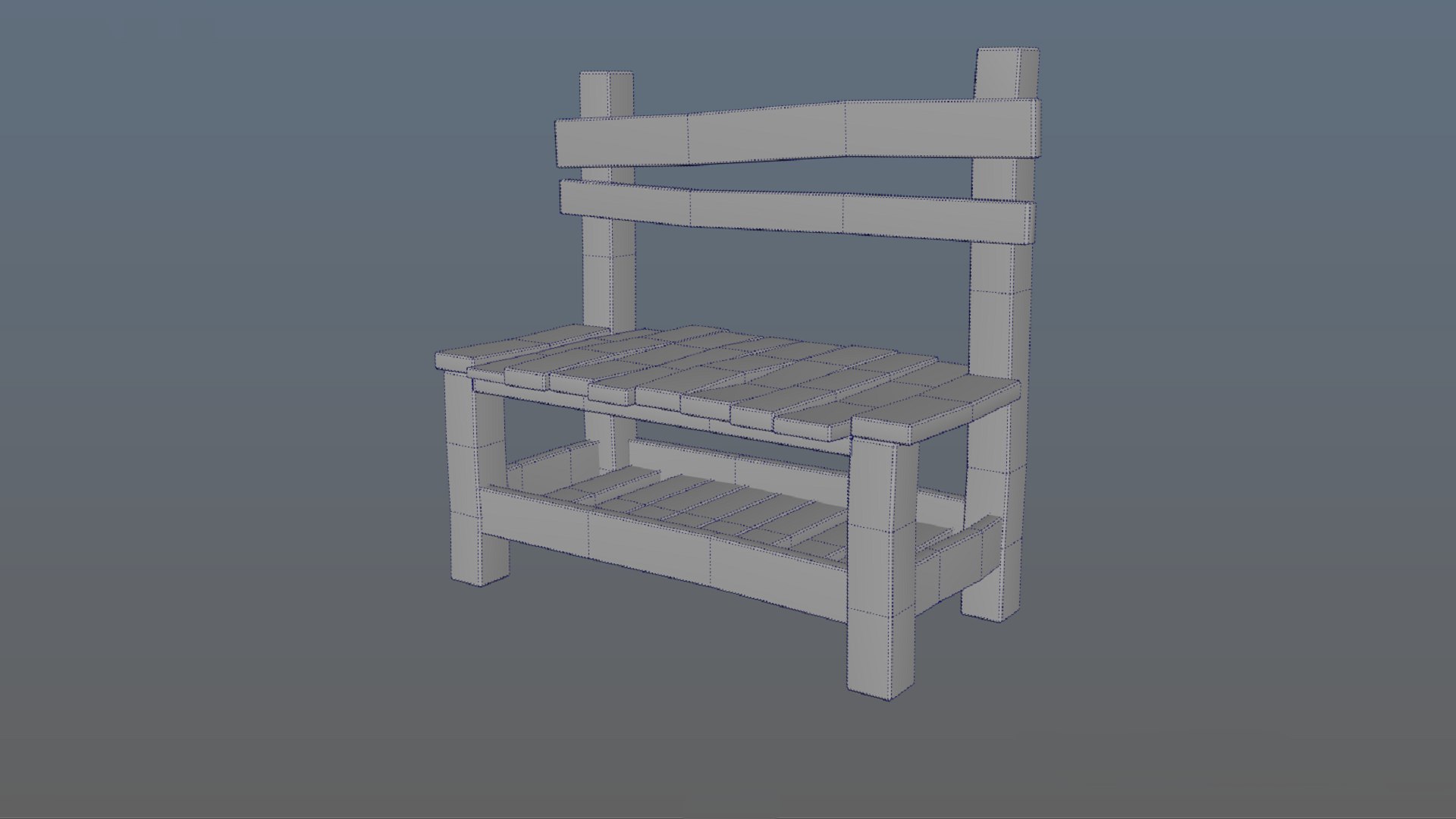 3D model Stylized bench bench 3 types PBR low-poly game ready Low-poly ...