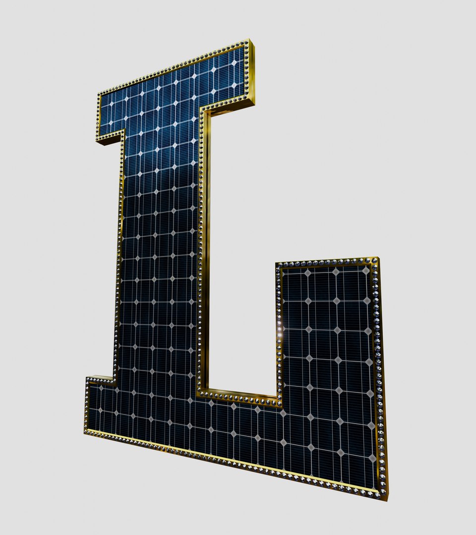Solar Panel Letter - L Model - TurboSquid 2242118